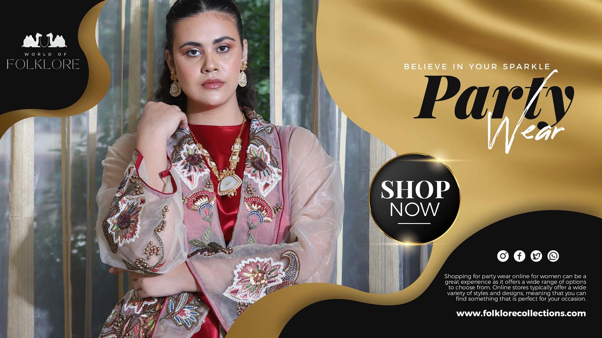 Best Stylish Party Wear Outfits Ideas for Girls - Folklore collection