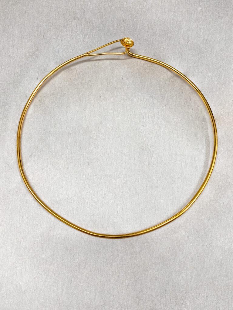 Yellow Round Cable Twist Collar Neck Wire Necklace At Folklore